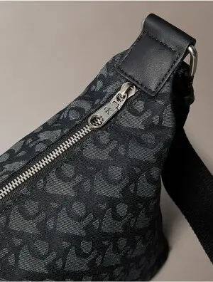 Calvin Klein Monogram Jacquard Shoulder Bag - Black / Grey