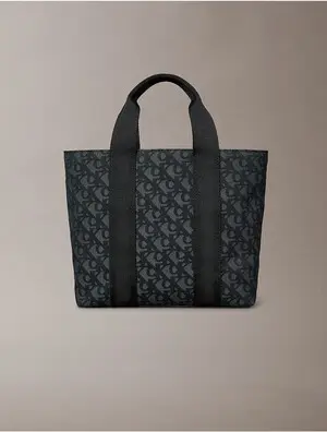 Calvin Klein Ultralight Logo Jacquard Mini Tote - Black / Grey