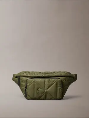 Calvin Klein Puffer Allover Emblem Logo Sling Bag - Thyme
