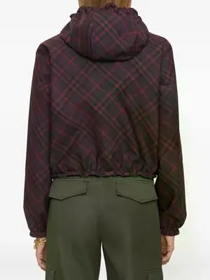Burberry Check-pattern Cropped Jacket - Red
