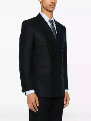 FURSAC Virgin Wool Double-breasted Blazer - Blue