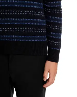 Bloomingdale'S Fair Isle Stripe Cashmere Pullover - Blue Multi