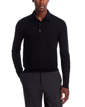 Bloomingdale'S Extra-fine Merino Wool Sweater Polo Exclusive - Black