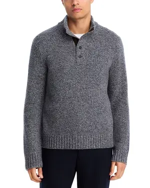 Bloomingdale'S Donegal Wool And Cashmere Button Placket Sweater - Storm