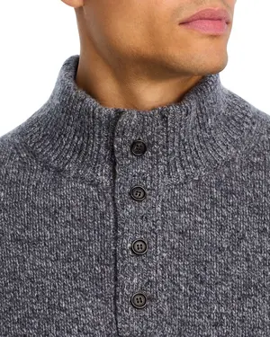 Bloomingdale'S Donegal Wool And Cashmere Button Placket Sweater - Storm