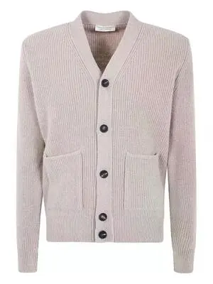 FILIPPO DE LAURENTIIS V-neck Wool Cardigan - Neutrals