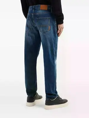 Armani Exchange Distressed Five-pocket Jeans