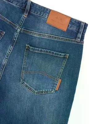 Armani Exchange Distressed Five-pocket Jeans
