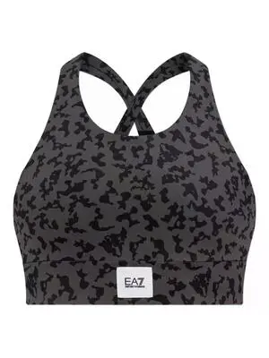 Emporio Armani Cross-back Leopard-print Top