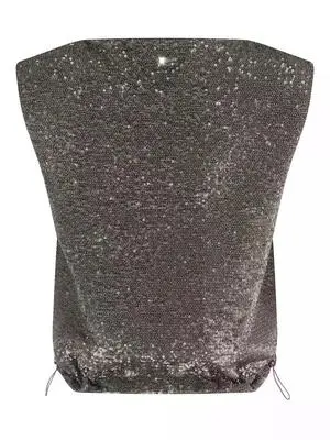Herno Sequin-embellished Top - Silver