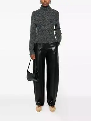 Pinko Leather-effect Trousers