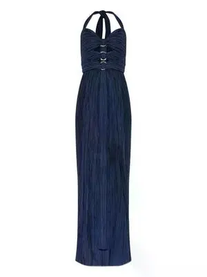 Cult Gaia Nailah Pleated Halter-neck Maxi Dress - Blue