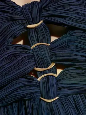 Cult Gaia Nailah Pleated Halter-neck Maxi Dress - Blue