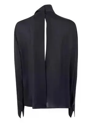 TOM FORD Asymmetric-neck Keyhole Blouse - Black
