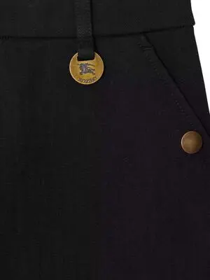 Burberry Herringbone Cotton Trousers - Black