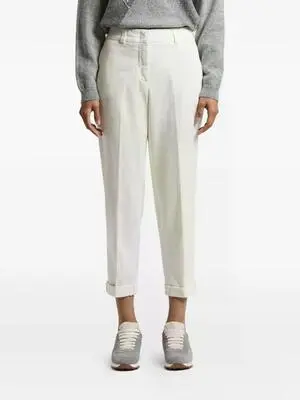 Peserico Cuffed-hem Trousers - White