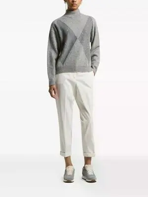 Peserico Cuffed-hem Trousers - White