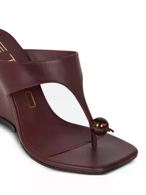 Etro Leather Wedge Sandals - Brown