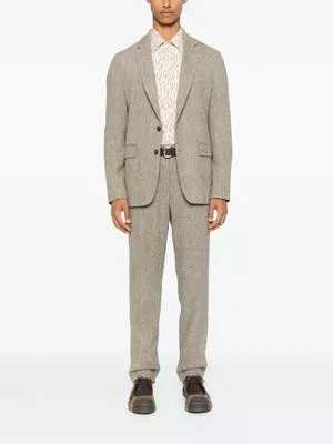 FURSAC Virgin Wool Single-breasted Blazer - Brown