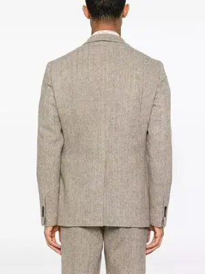 FURSAC Virgin Wool Single-breasted Blazer - Brown