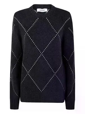 GRAN SASSO Diamond-pattern Wool Sweater - Black