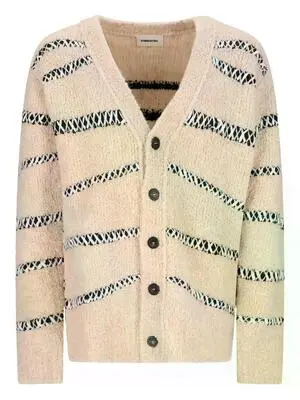 ATOMO FACTORY Bouclé Striped Cardigan - Neutrals