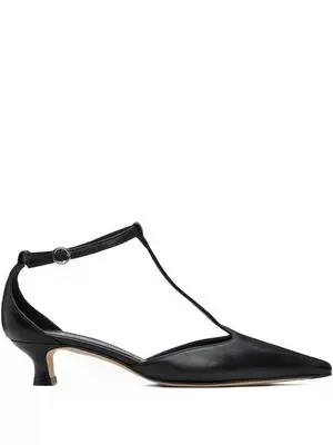 AeydĒ Leather T-bar Pumps - Black
