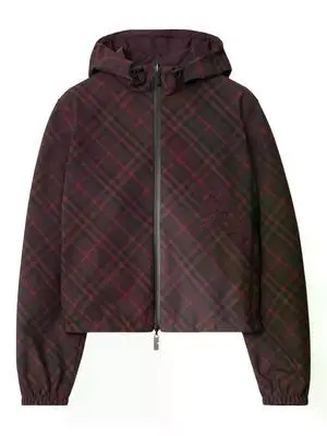 Burberry Check-pattern Hooded Cropped Jacket