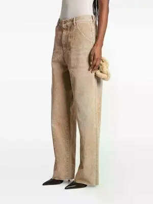 DARKPARK Bleached Wide-leg Jeans With Side Embellishment
