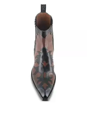 Sartore Leather Flame-pattern Boots - Brown