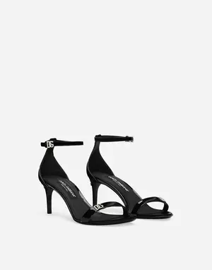 Dolce & Gabbana Patent Leather Sandals With Dg Logo