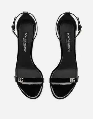 Dolce & Gabbana Patent Leather Sandals With Dg Logo