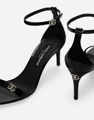 Dolce & Gabbana Patent Leather Sandals With Dg Logo