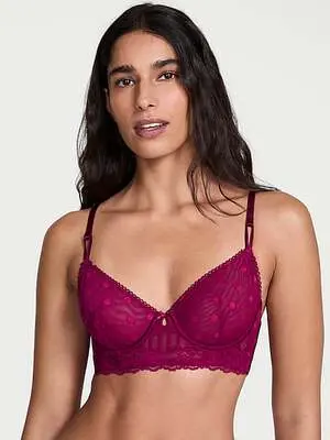 Victoria's Secret Sexy Tee Sheer Heritage Unlined Demi Bra Top - Pink