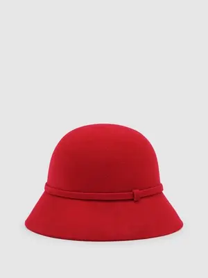 REISS Felicity Felted-wool Bucket Hat - Red