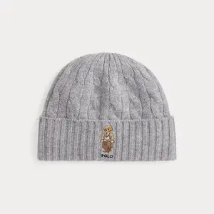 Ralph Lauren Polo Bear Cable-knit Beanie - Andover Heather
