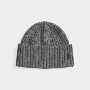 Ralph Lauren Merino Wool Rib-knit Watch Cap - Andover Heather