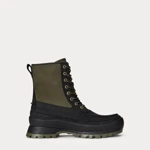 Ralph Lauren Logan Leather-paneled Moc-toe Boots