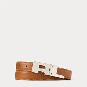 Ralph Lauren Hinge-buckle Calfskin Belt - Rl Gold