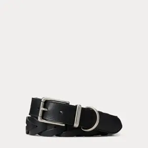 Ralph Lauren Woven Leather Belt - Black