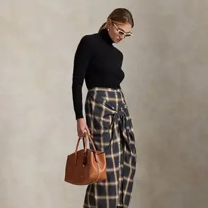 Ralph Lauren Plaid Tie-front Skirt