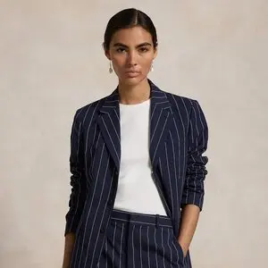 Ralph Lauren Pinstripe Single-breasted Blazer - Navy/cream