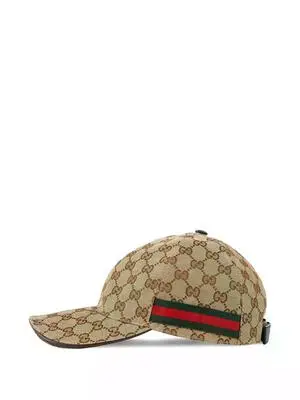 Gucci Patterned Cap With Web Detailing