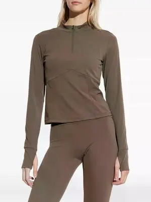 RETHINKIT STUDIOS High-neck Half-zip Top - Brown