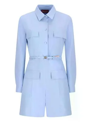 Gucci Belted Pocket Playsuit - Blue