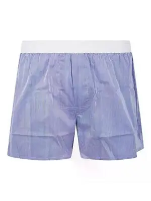 TOM FORD Striped-pattern Cotton Boxer Shorts - Blue