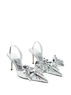 Mach & Mach Bow-embellished Slingback Pumps