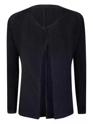 Issey Miyake Pleated Open-front Cardigan