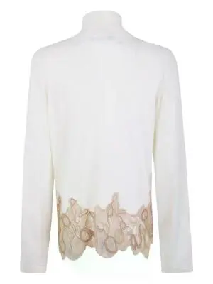 Fabiana Filippi Lace-trimmed Turtleneck Sweater