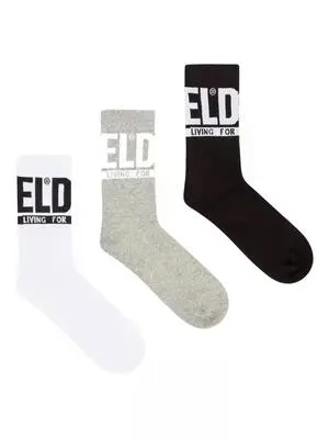 Diesel Logo Socks Pack Of Three - Black